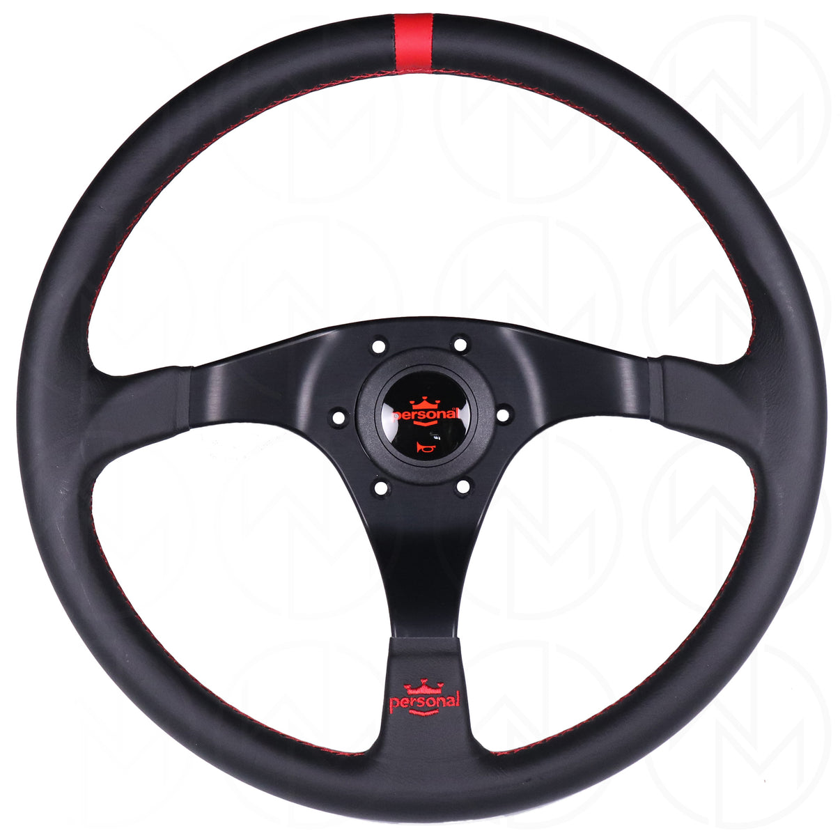 Personal Trophy Steering Wheel - 350mm Leather w/Red Stitch - Wheel Mod ...